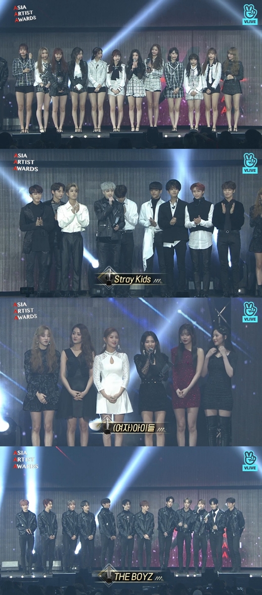 [2018 AAA]아이즈원·스트레이키즈·아이들·더보이즈, 신인상 수상 "수상 영광"