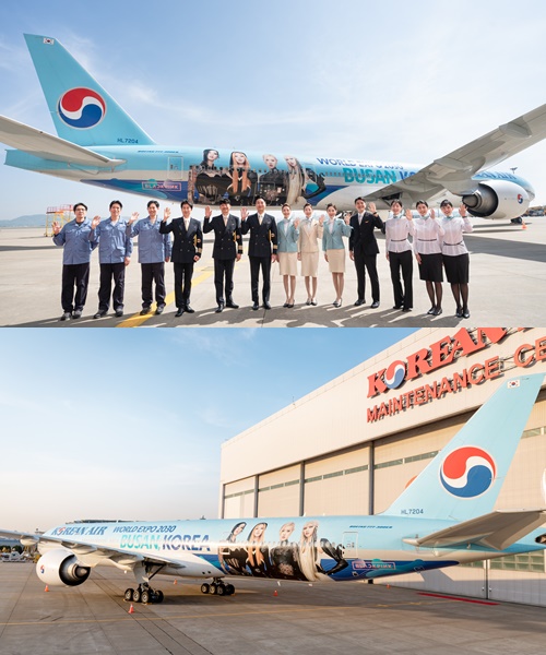 대한항공, 국제박람회기구 총회 현지에 래핑 특별기 투입