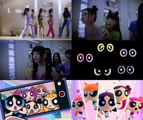 뉴진스X파워퍼프 걸, 선공개곡 'New Jeans' MV 공개...두 아이콘의 만남