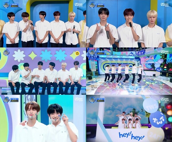 투어스(TWS), ‘hey! hey!’ 음방 무대 최초 공개…에너제틱한 여름